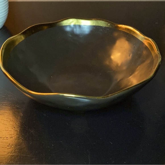 Venetto | Dining | Plates Bowls Set 8 Modern Goldblack Plates 6 Set 6 7 ...